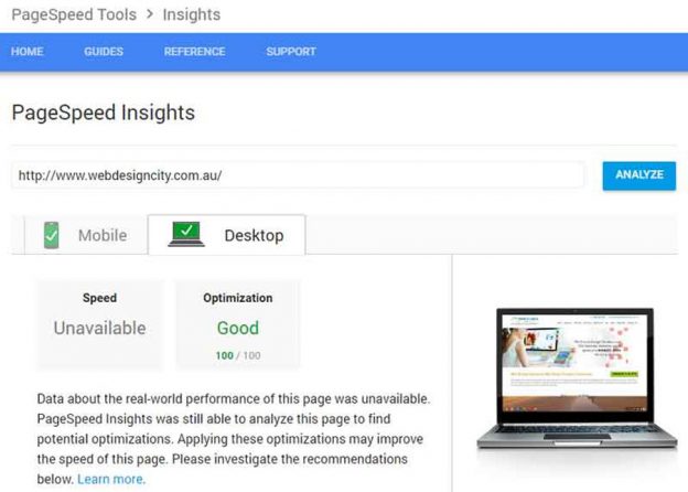 Optimising Google Page Speed Insights – Tools and Options - Web Design City